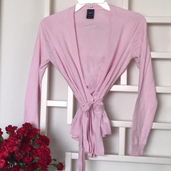 GAP | Sweaters | Gap Pink Ballet Wrap Round Top | Poshmark